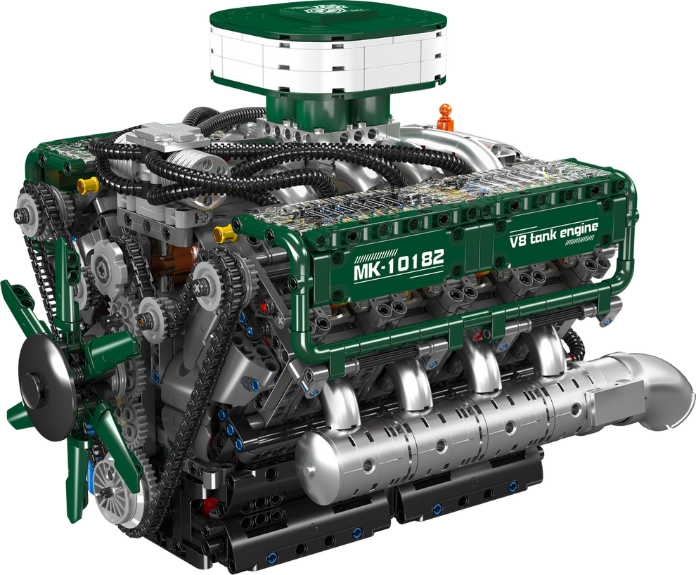 Mould King 10182 Motorized V8 Tank Engine Building Toy Set | 2250 PCS ...