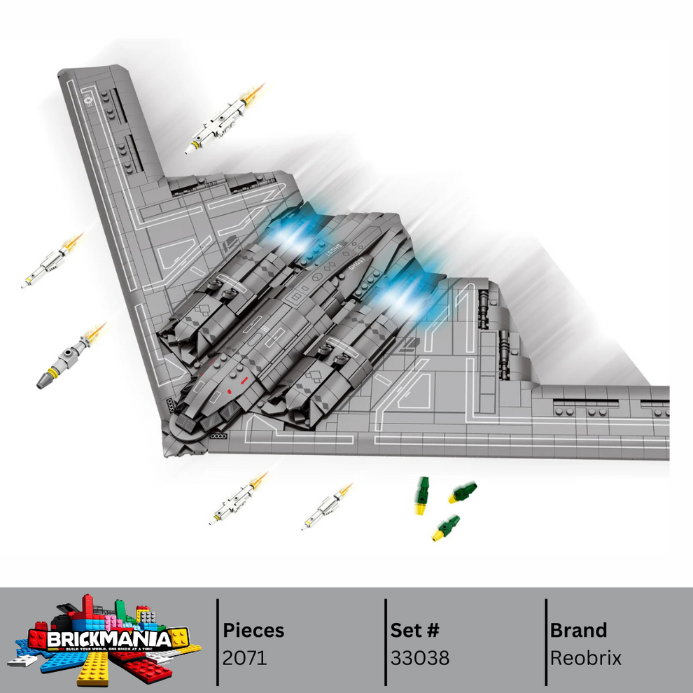 Reobrix 33038 B2 Stealth Bomber Building Toy Set | 2071 PCS – Brickmania