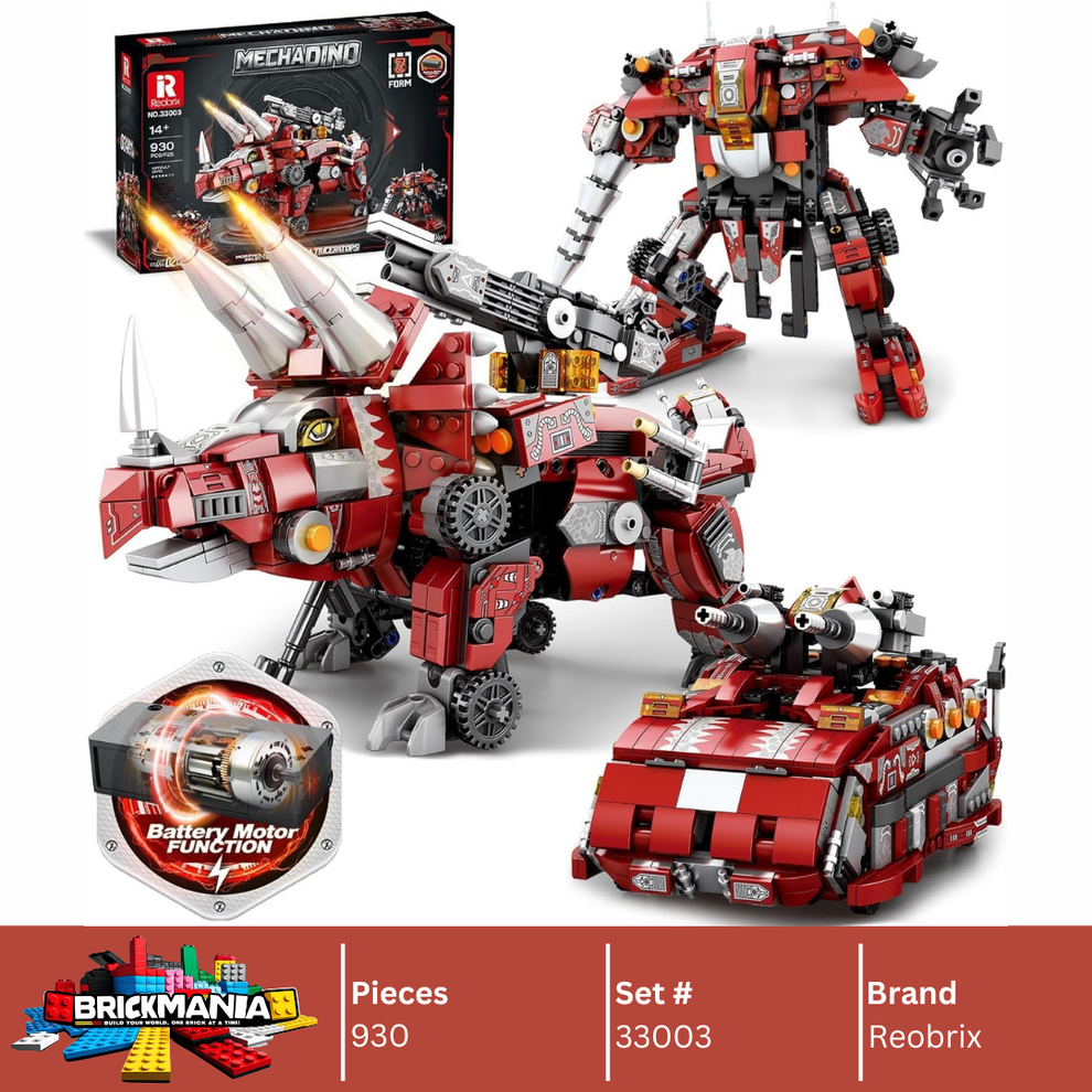 Reobrix 33003 Triceratops Transformers 3 in 1 Building Toy Set | 930 P ...