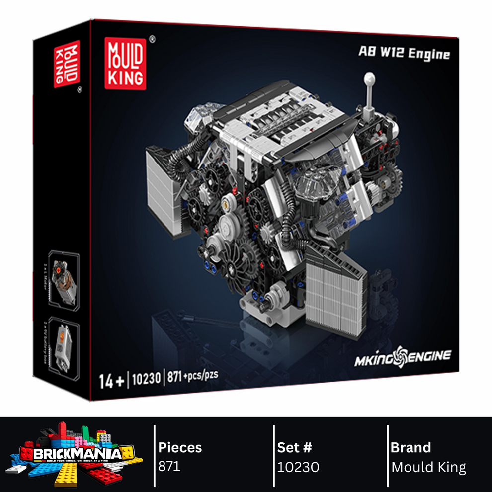 Mould King 10230 W12 Twin Turbo Engine Model Building Toy Set | 871 PC ...