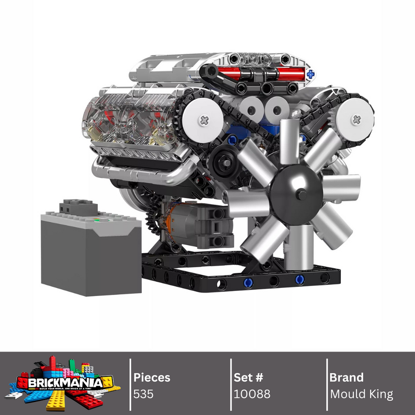 Mould King 10088 Motorized V8 Engine Building Toy Set | 535 PCS ...