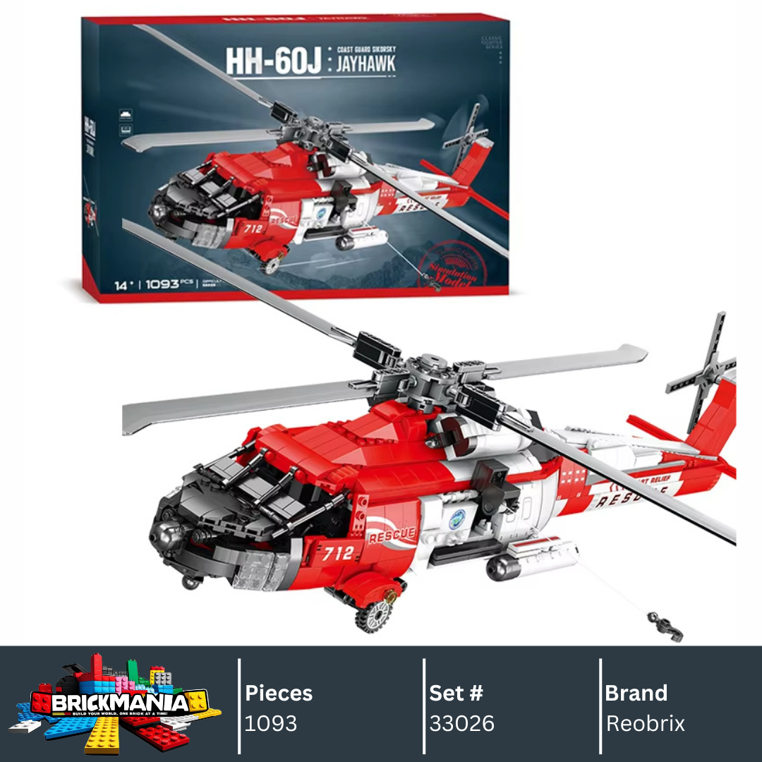 Reobrix 33026 HH‑60J Jayhawk Rescue Helicopter Building Toy Set | 1137 ...
