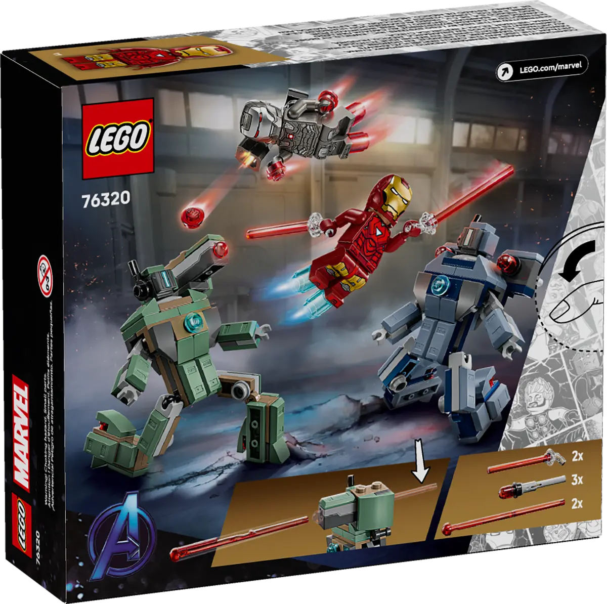 LEGO 76320 Marvel Iron Man & War Machine vs. Hammer Drones | 204 PCS ...